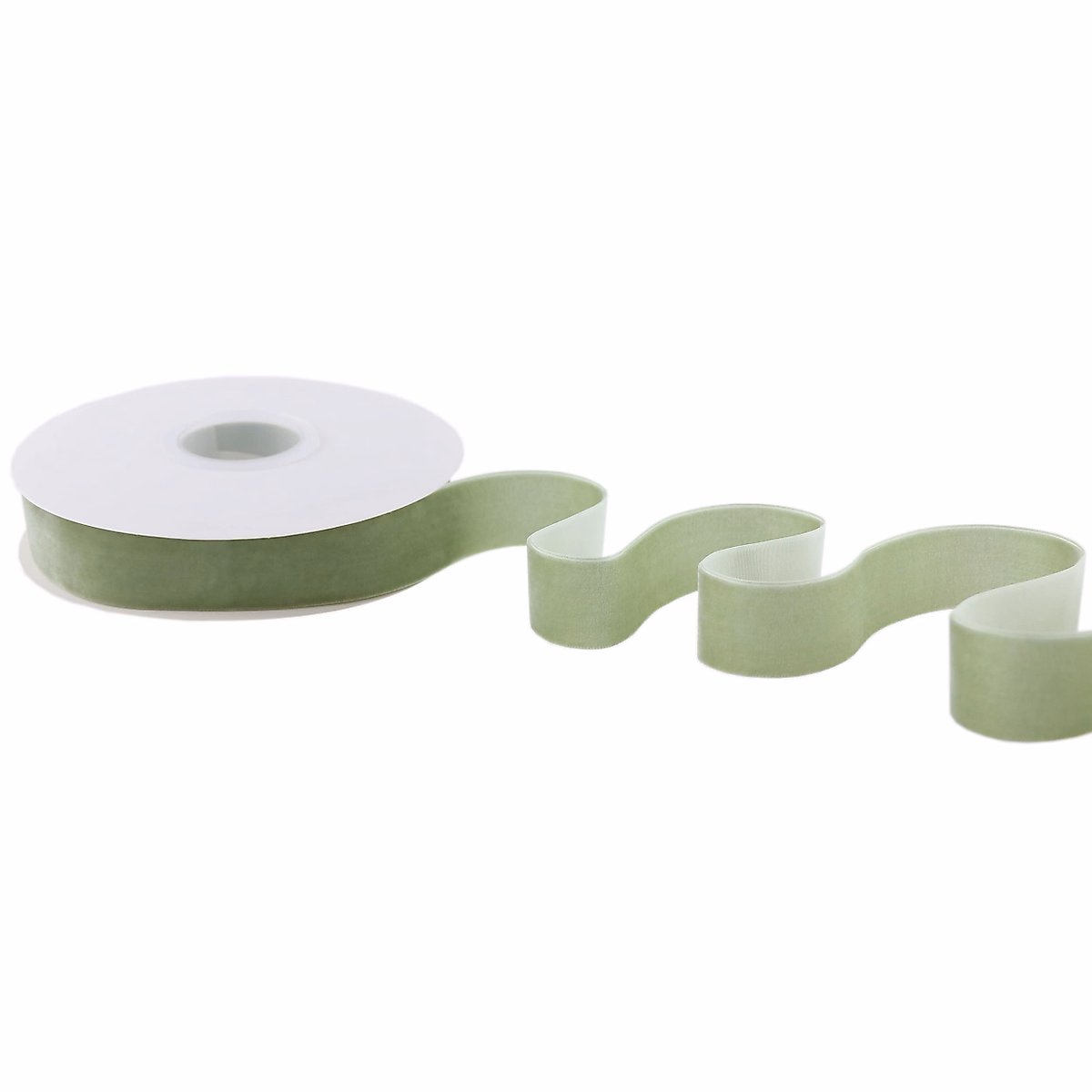 DINDOSAL Sage Green Velvet Ribbon 1 Inch Single Face Velvet Sage Green Christmas Ribbon for Tree Decorations, Gift Wrapping, Hair Bows, Choker, Wedding, Cafts, Bouquets, Baby Shower - 10 Yards
