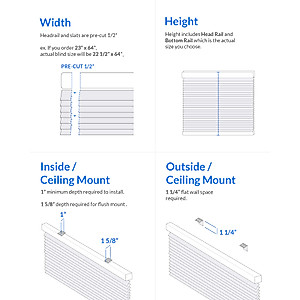 CHICOLOGY Blinds for Windows , Mini Blinds , Window Blinds , Door Blinds , Blinds & Shades , Camper Blinds , Mini Blinds for Windows , Horizontal Window Blinds , Gloss Gray, 48"W X 48"H