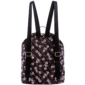 Guess Women's Logo Floral Print Nylon Large Backpack - Black Multi