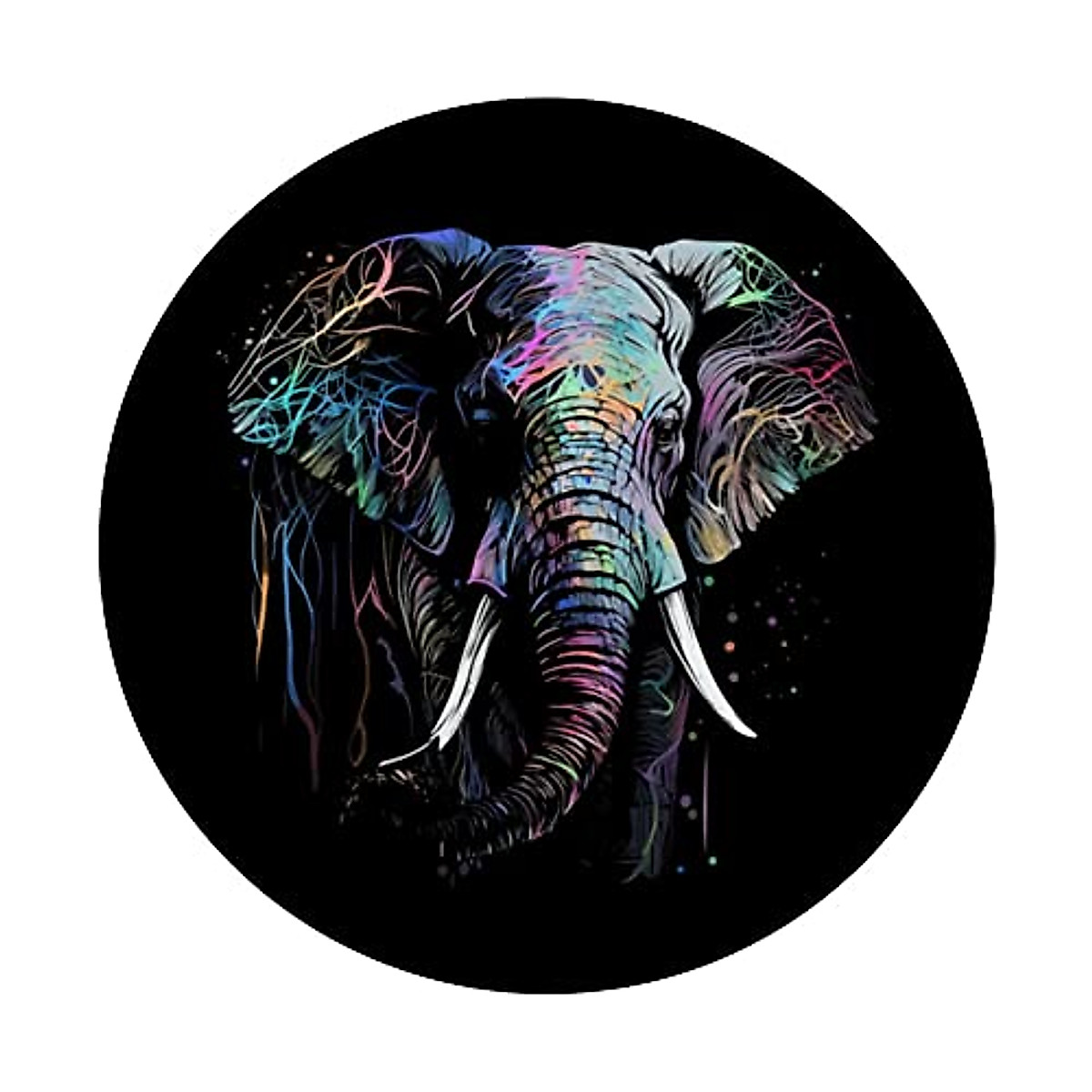 Elephant Colorful Art Print Elefante PopSockets Swappable PopGrip