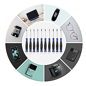 WORKPRO 10-Piece Precision Screwdriver Set with Pouch, Phillips, Slotted, Torx Star, Magnetic Screwdriver Repair Tool Kit, Non-Slip Grip, for Eyeglass, Watch, Computer, Laptop, Phone