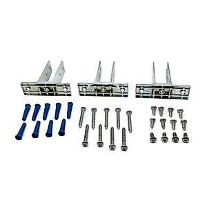 Harris Hardware 15516 Urinal Screen Pack 3 Polished Chrome Die Cast Zamac 2-Ear Urinal Screen Brackets for 1 in. Panels with Fasteners