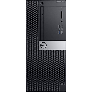 Dell OptiPlex 7070mt Computer Intel 9th Gen i7-9700 3.0GHz (Up to 4.8GHz) 8-Cores 12MB 65W CPU 16GB DDR4-2666MHz Memory 256GB NVMe PCIe SSD 1TB 7200RPM SATA HDD AMD Radeon™ R5 430 2G Windows 10 Pro