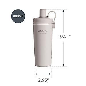 ACEVIDA 28oz Stainless Steel Double Insulated Tumbler with Ceramic Coating Inside, Magnet Design to Attract the Lid, Leakproof, Silicone Top Straw, Silicone Carry Loop, Fit in Cup Holder (White)