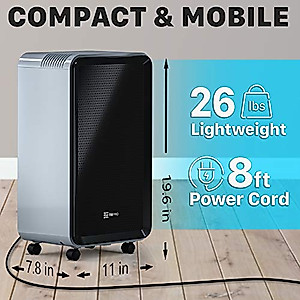 TBI Pro Dehumidifier for up to 1525 sq.ft Basement, Home - QuickDry with Continuous Drain Hose and Large Water Tank, Intelligent Humidity Control - Quiet & Effective for Bedroom, Rooms, Garage