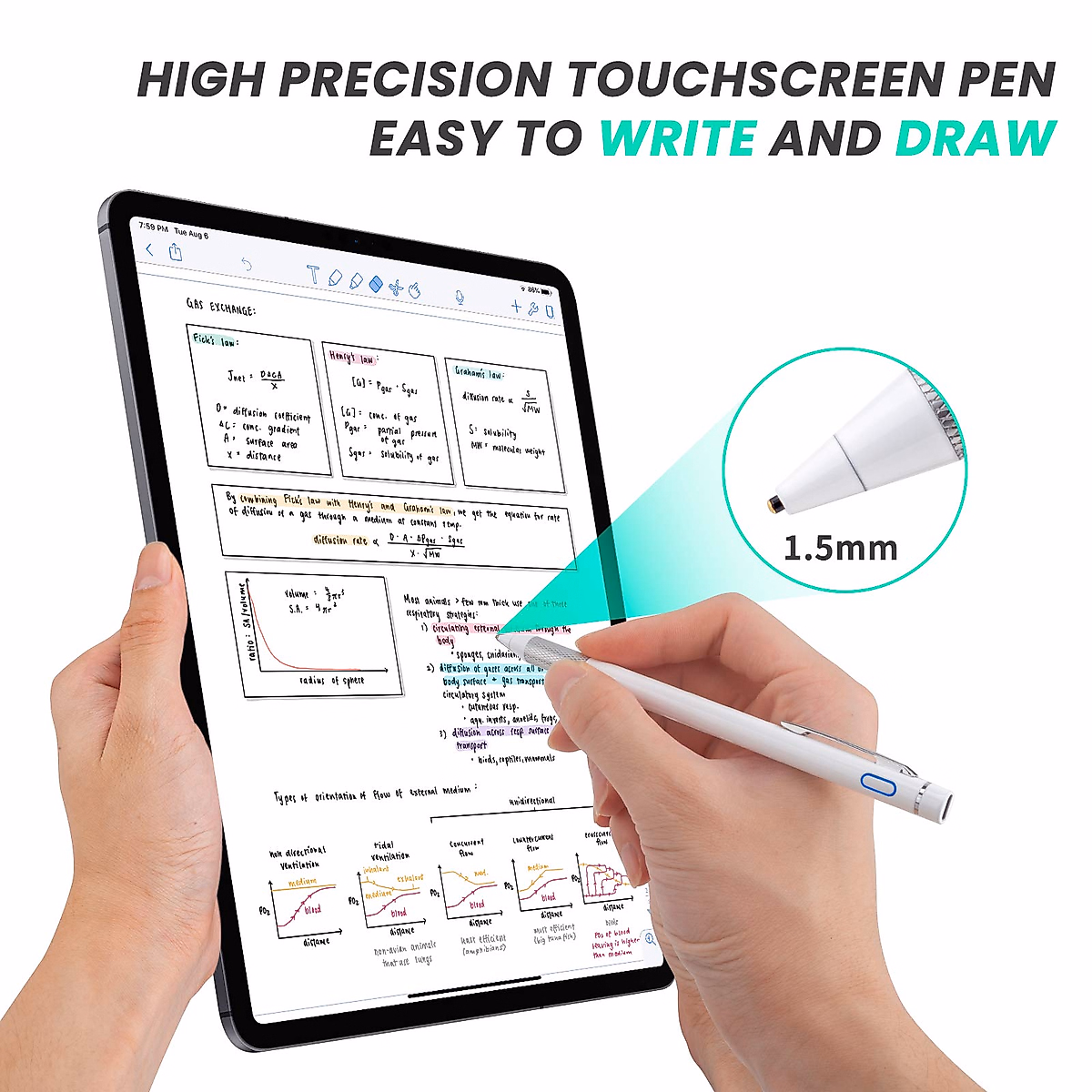 Stylus Pen for Asus Chromebook Flip C434 Pencil,Rsepvwy Active Stylus Digital Pencil with 1.5mm Ultra Fine Tip Stylus Pen for Asus Chromebook Flip C434,White