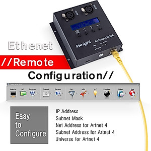 Pknight ArtNet DMX 1024 Ethernet Lighting Controller Interface，2 Universe/Truss Mountable/PoE CR021R