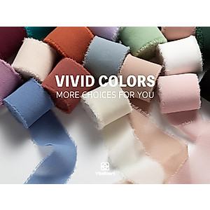 Vitalizart Dusty Rose Handmade Chiffon Silk Ribbon Fringe 1.5" x 21 Yd Frayed Edges Brown Ribbons for Wedding Invitations Bridal Bouquets Gifts Wrapping Crafts Holiday Party Decorations Nude Pink