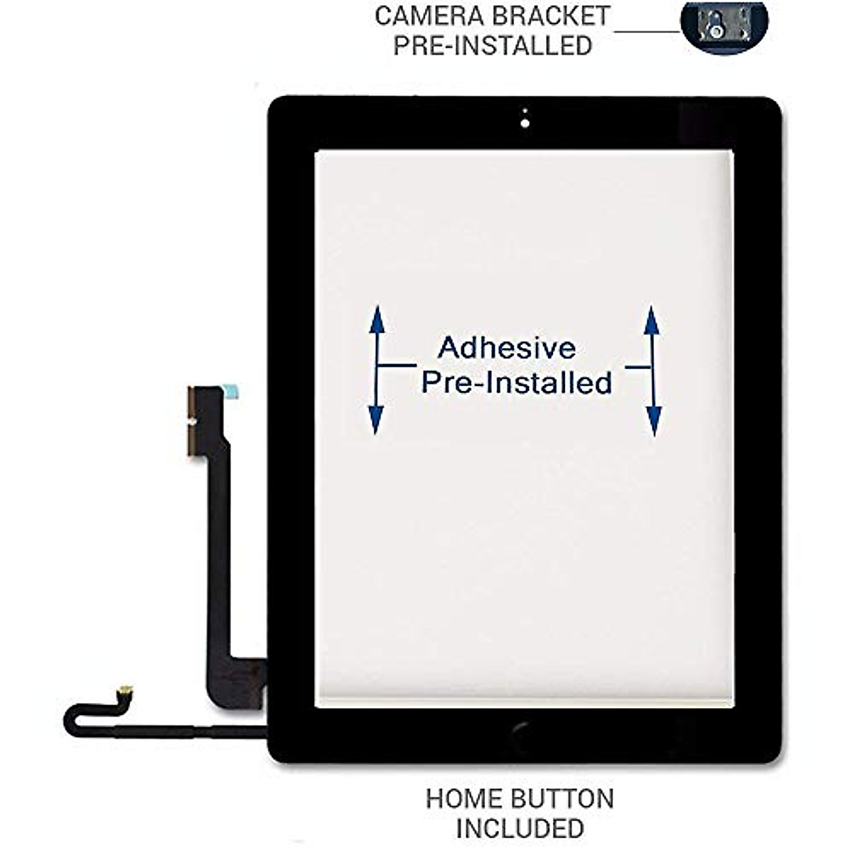 GoodFixer for iPad 4 (4th Generation) Screen Replacement A1458 A1459 A1460 Digitizer Touch Screen Glass Assembly Kit,fit iPad 4th Gen,+ Bezel Frame