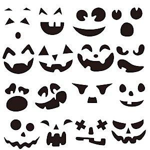 Halloween Pumpkin Stickers Crafts Decorations -Make Your Own Jack-O-Lantern - Trick or Treat Party Supplies 64Ct