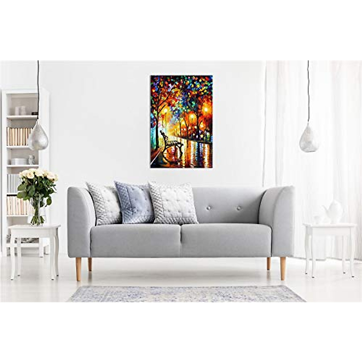 Loneliness of Autumn by Leonid Afremov Canvas Wall Art Picture Print for Home Decor (36x24)