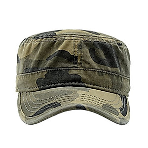 Duolaimi Cotton Trucker Cap Cadet Military Hat Army Cap for Unisex Adult (Camouflage)
