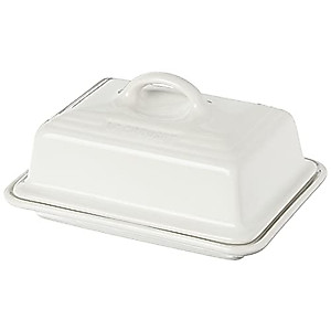 Le Creuset Stoneware European Butter Dish, White