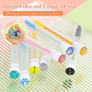 Disposable Mascara Brushes Diamond Eyelash Spoolies Makeup Brush Mascara Wand in Sanitary Tube Lash Supplies(20 Pcs, Mix)