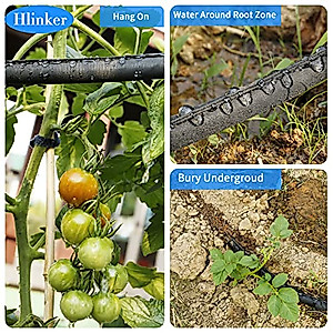 Hlinker Flat Soaker Hose, 1/2" 25Ft 2Packs Linkable Consistent Drip Irrigation Hose Save 80% Water, Leakproof Heavy Duty Double Layer Sprinkler Hose for Garden Bed Vegetable