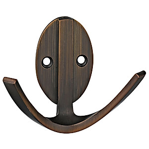 National Hardware S807-016 V8010 Modern Double Robe Hooks in Antique Bronze, 3"