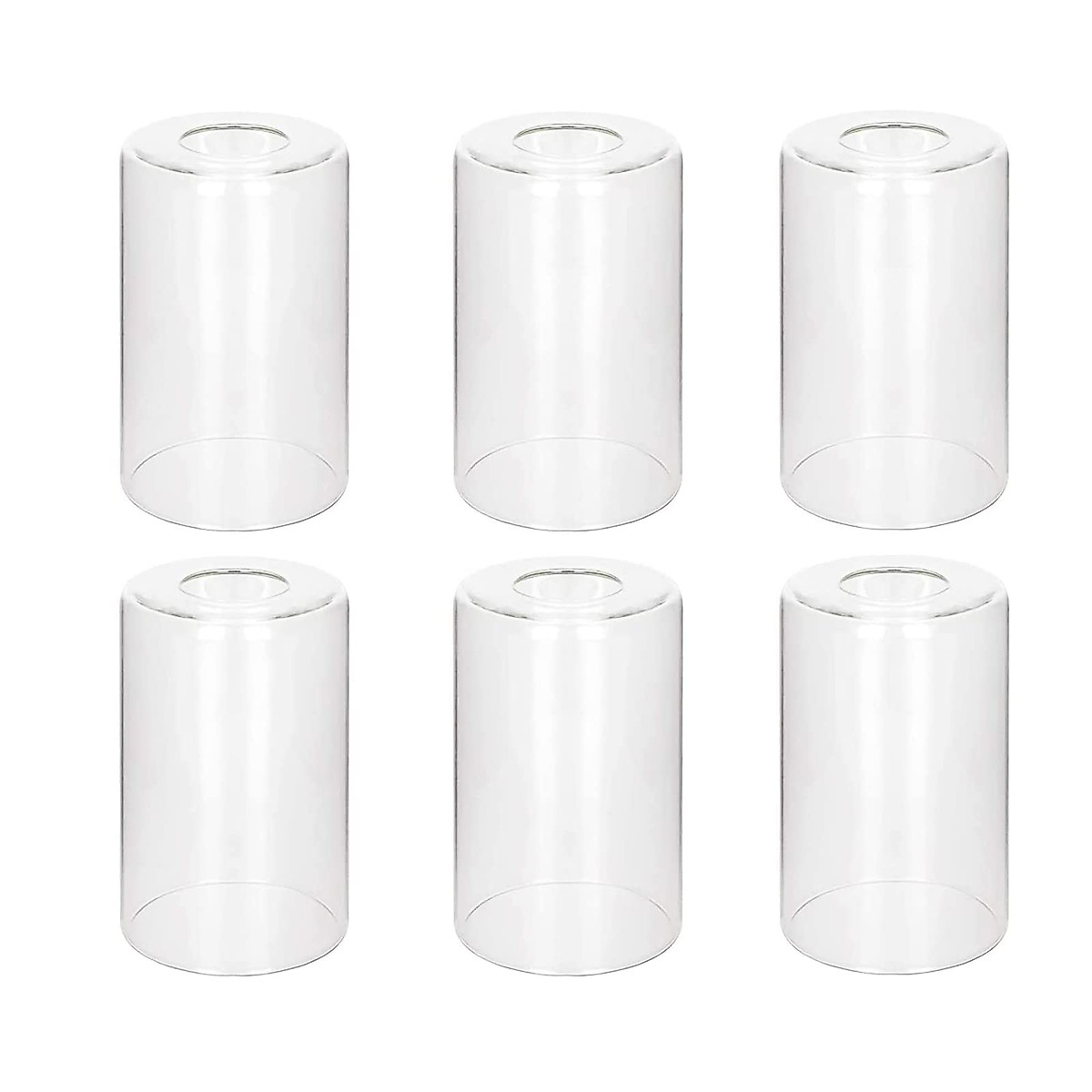 Eietonte Clear Glass Lamp Shade 5.5inch High,3.5inch Diameter,1.65inch Fitter Cylinder Glass Shade Replacement for Chandelier,High Transmittance Lampshade Cover for Floor Lamp Pendant Light 6 Pack