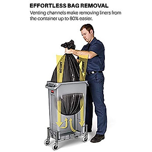 Slim Jim Trash Can Waste Bin with Venting Channels, Blue Recycling for Kitchen/Office/Workspace, Pack of 4