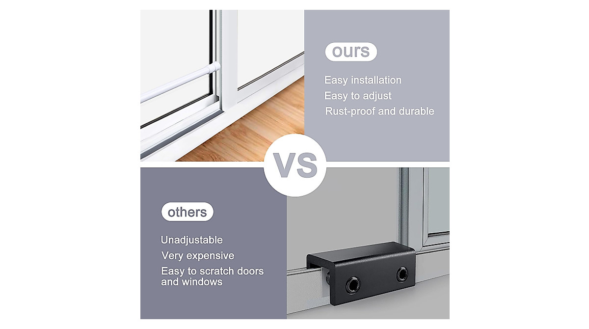 WXJ13 2-Piece Window Security Bar - Adjustable Anti-Theft Security for ...