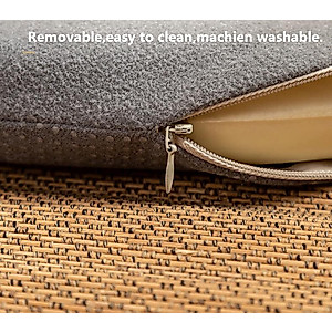 Bar Stool Cushions Round 16 Inch Memory Foam Seat Cushion Non Slip Cushion Cover Japanese Style Tatami Kitchen, Home, Office Chair Pads with Zipper Washable (Beige, 16X1.6 inch)