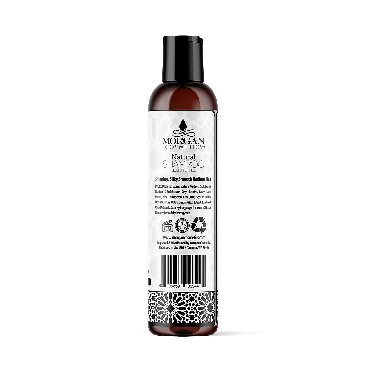 Morgan Cosmetics 8 Oz EWG Certified Sulfate Free Argan Oil Shampoo Lavender for Damaged Hair - Argan Shampoo Is Also Paraben Free and Synthetic Fragrance Free (Made in USA)