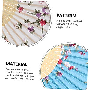 MUSISALY 2pcs Chinese Dancing Fans Chinese Silk Fans Silk Folding Fans folded fan Japanese Style fan Hand Bamboo Fans Japanese Hand Fan mini fan decorate men and women Chinese style Wooden