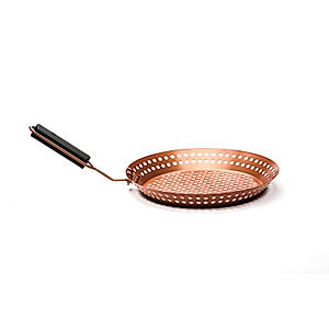 Outset QN77 Grill Skillet with Removable Soft-Grip Handle, Copper Non-Stick