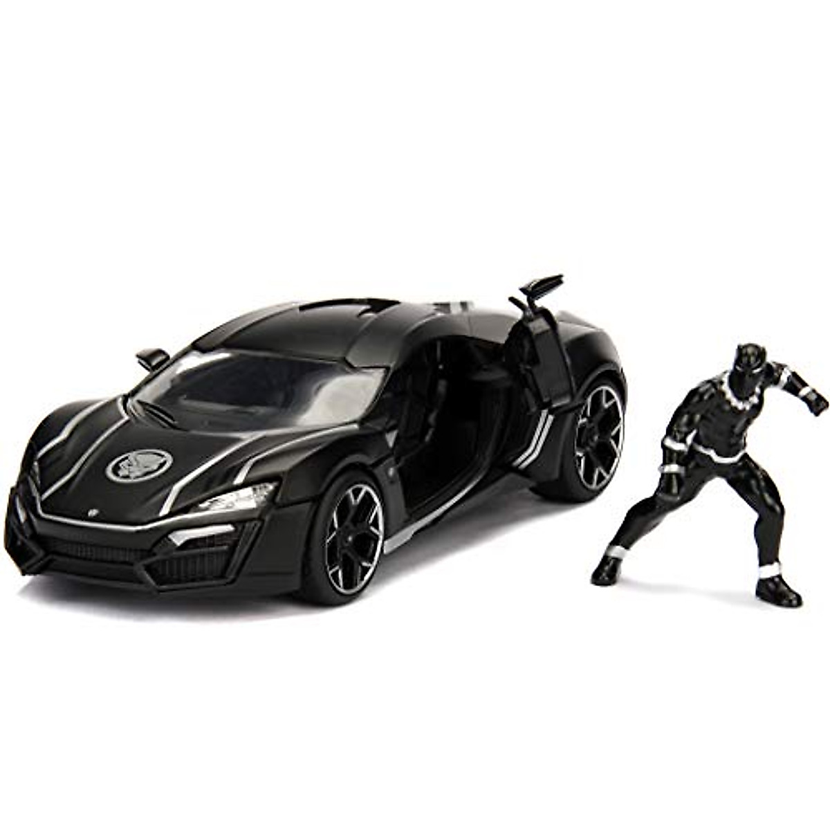 Jada Toys Marvel Black Panther & Lykan Hypersport Die-cast Car, 1:24 ScaleVehicle & 2.75 Collectible Figurine