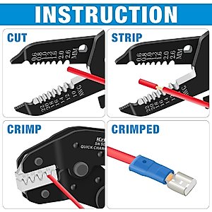 iCrimp Quick Change Ratcheting Crimper Tool Kit, Automotive Service Kit, for Crimping IWS4 Connector, Insulated & Non-insulated Terminal, Open Barrel Terminals, Dupont Connector, End Sleeve Ferrules