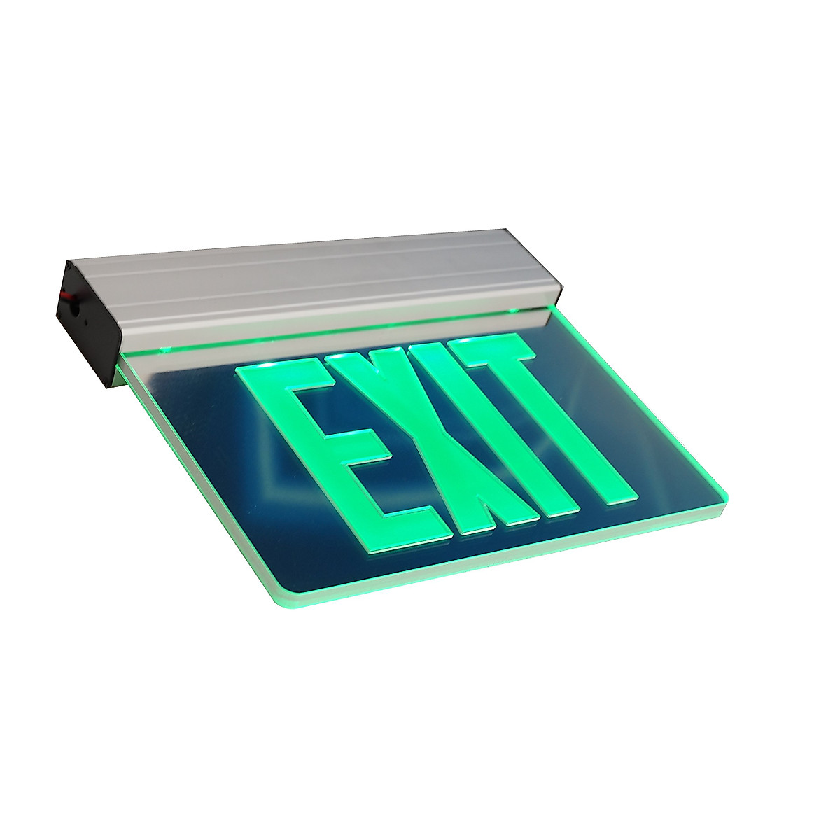 NICOR Lighting LED Emergency Exit Sign, Mirrored with Green Lettering (EXL2-10UNV-AL-MR-G-2)