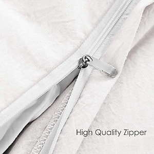 Elf Linen 1500 Thread Count Egyptian Cotton Luxurious Italian Finish 3-PCs Duvet Set { 1 PC Duvet Cover Hidden Zipper Closure with Corner Ties & 2 Pillow Shams Solid (Queen, White)