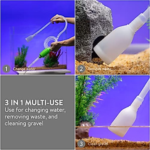 Luigi's Aquarium & Fish Tank Siphon and Gravel Cleaner - A Hand Fish Tank Cleaner Syphon Pump to Drain and Replace Your Water in Minutes!