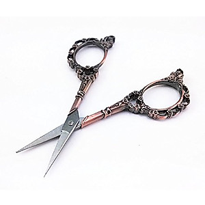 Yueton Vintage European Style Plum Blossom Needlework Embroidery Scissors (Copper)