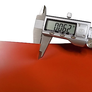 Red Silicone Rubber Sheet, 60A 1/16 x 9 x 12 Inch Commercial Grade, Made in the USA, No Adhesive Backing, High Temp Gasket Material