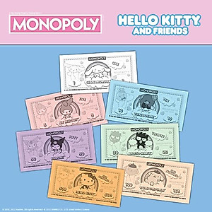 Monopoly: Hello Kitty and Friends, Buy, Sell, Trade Buildings from The Animated Series, Featuring My Melody, Badtz-Maru, Keroppi, Classic Monopoly Game, Officially-Licensed Hello Kitty Merchandise