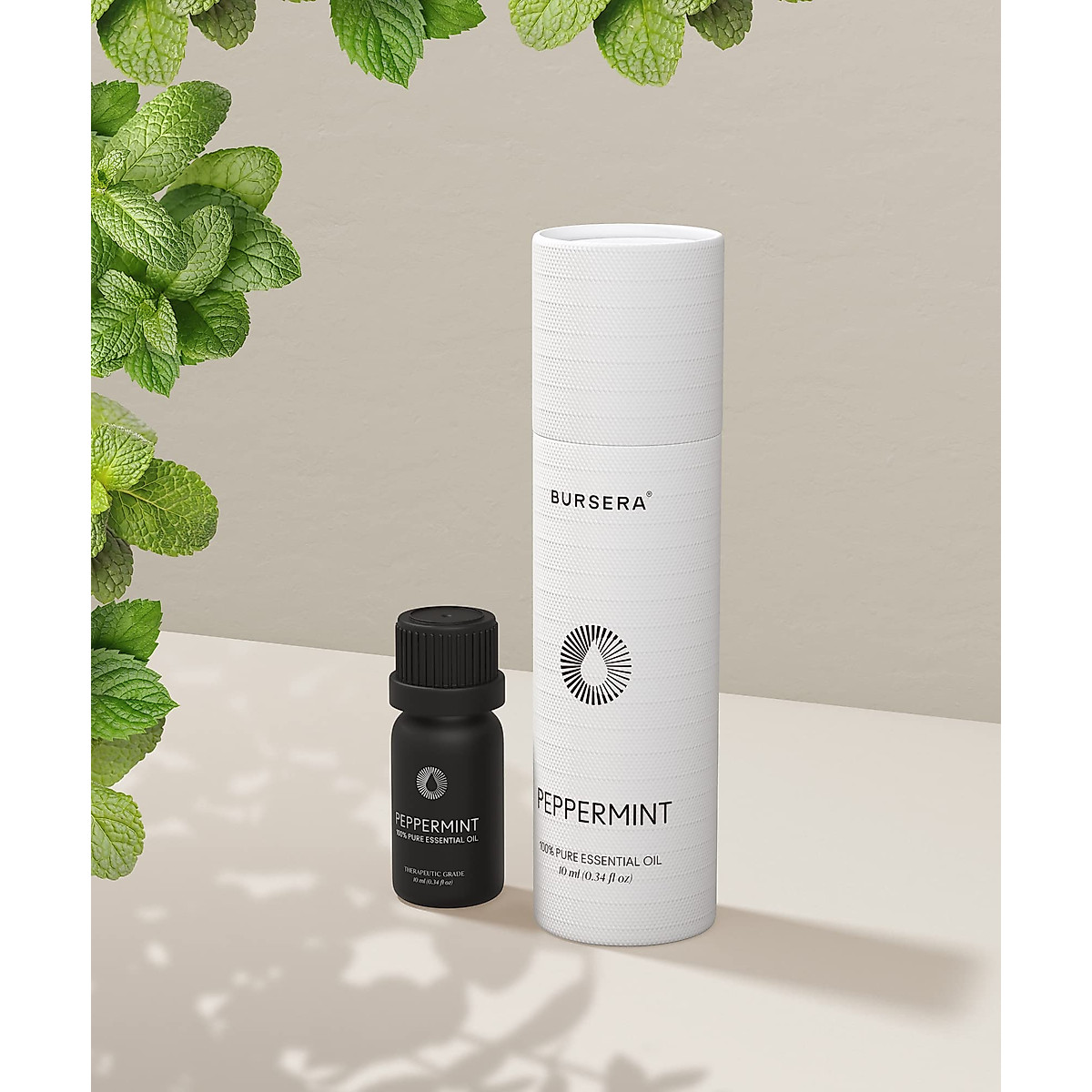 Bursera Peppermint Essential Oil, Tree Planted with Every Order, 100% Pure Peppermint Oil, 10ml Undiluted High Grade Natural Peppermint Oils for Diffuser, Shower, Skin and Aromatherapy