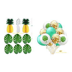 LOVENJOY Hawaiian Luau Birthday Party Decoration Kit, Pre-Strung Banners, Large