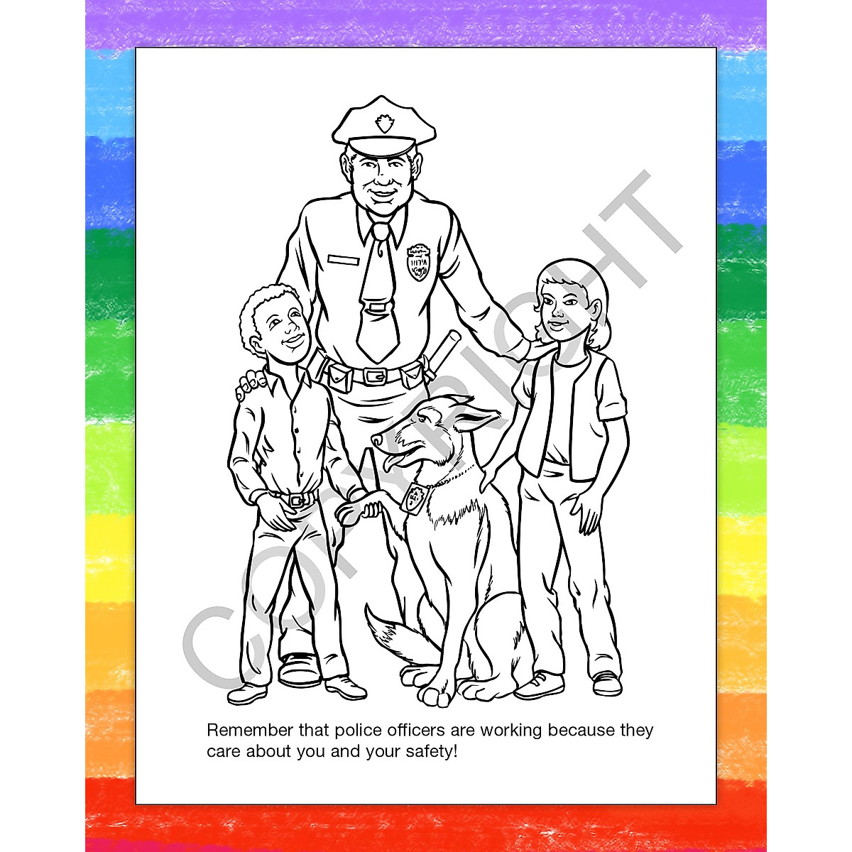 ZOCO - Police & Law Enforcement Educational Coloring Books (25 Bulk Pack, Without Crayons) - Bulk Giveaways for Kids
