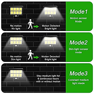 Solar Motion Sensor Light Outdoor, 320 Bright COB LED, 16.4Ft Cable, 3 Working Mode, Adjustable Solar Panel, Wired Solar Powered Security Flood Lights for Indoor Use, Wall, Yard, Garage, Garden(2 Set)