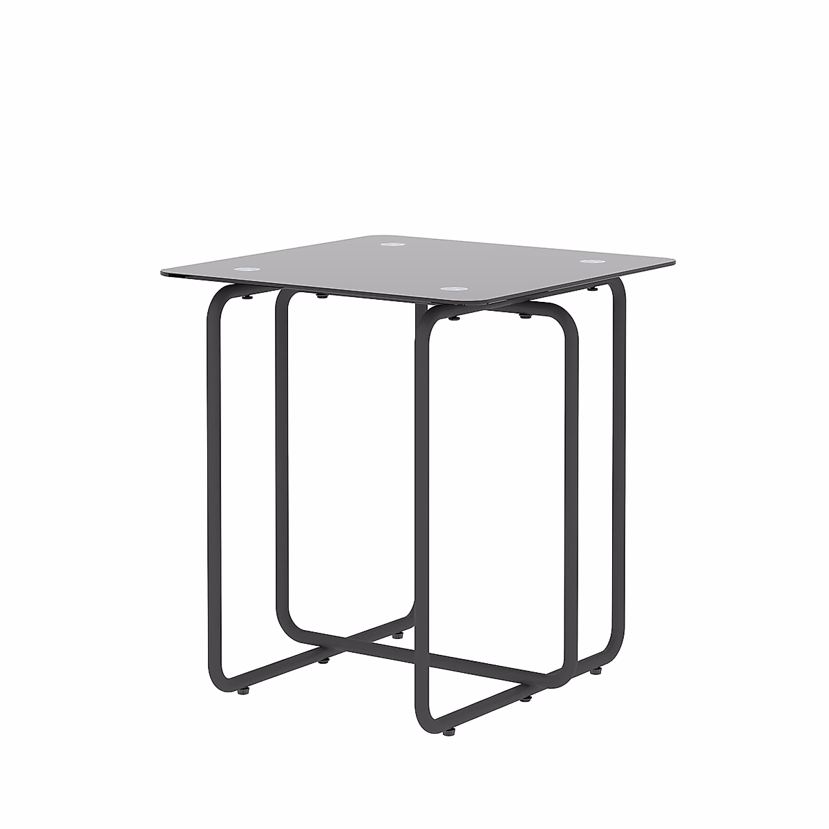 Modern Tempered Glass Coffee Table End Table Side Table for Living Room,Bedroom, Black