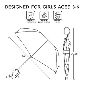 Nickelodeon girls Paw Patrol Character Rainwear Umbrella, Pink, Age 3-6 US