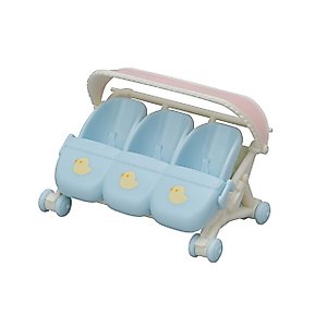 Calico Critters Triplet Stroller - 2-in-1 Stroller and Car Seat Accessory for Triplet Babies