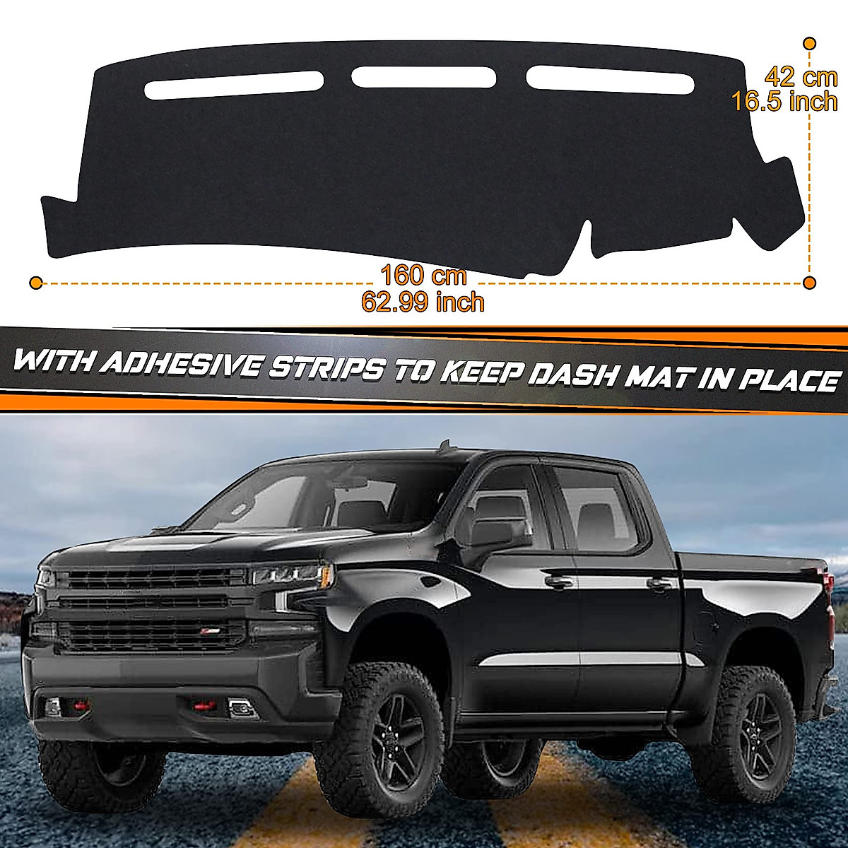 NDRUSH Dashboard Cover Dash Cover Mat Custom Compatible with 1999-2006 Chevy Silverado GMC Sierra 2001-2006 Chevy Avalanche 1500 2500 2000-2006 Tahoe Suburban 2000-2006 GMC Yukon XL