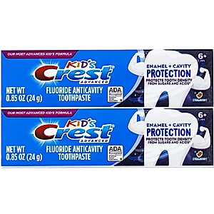 Crest Kids Advanced Toothpaste Enamel + Cavity Protection with Fluoride for Anticavity, Travel Size 0.85oz (24g) - Pack of 2