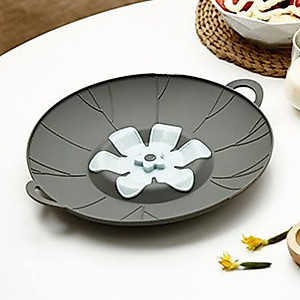 URMONA 3 PCS Spill Stopper Lid Cover, Diameter Length 8.86'' + 10.24'' + 11.42'' Boil Safeguard Lid Cover, Silicone Microwave Splatter Lid for Food, Multi-Function Lid Cover for Kitchen Cooking