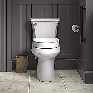 KOHLER Hyten Elevated Quiet-Close Round-Front Toilet Seat, White