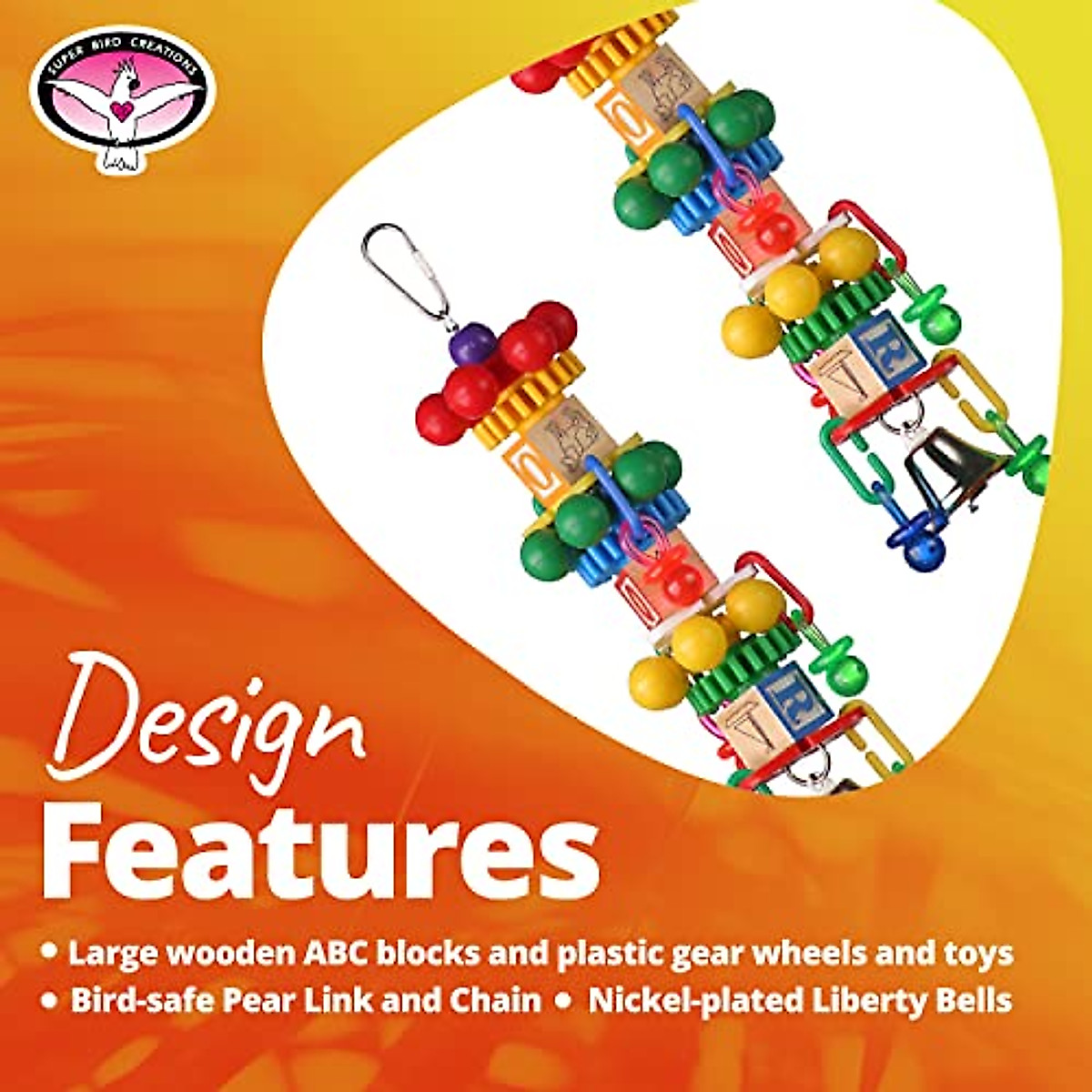 Super Bird Creations SB676 Spin Tower Bird Toy, Large Bird Size, 13" x 3" x 3"