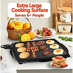 Extra-Large Nonstick Cool-Touch Electric Griddle - 12 Slices of French Toast at One Time
