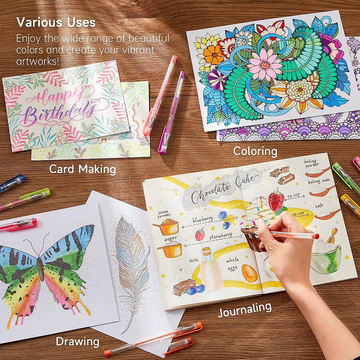 360 Pack Gel Pens Set, Shuttle Art 180 Colors Gel Pen Set Plus 180 Color Refills Perfect for Adult Coloring Books Doodling Drawing Art Markers