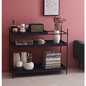 SLNFXC Industrial Style Iron Shelves Long Narrow Bookshelf Living Room Doorway Foyer Floor Storage Low Cabinet
